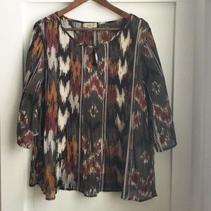 ONE WORLD | Tops | One World Patterned Blouse Medium | Poshmark
